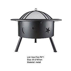 LIUXUEFE Fire Pit, Fire Bowl, wo-od Burning Fireplace, Brazier, Patio Heater (Color : Black)