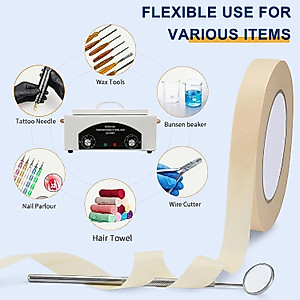 3 Rolls Autoclave Sterilization Indicator Tape Set for Beauty and Nails Salons/Tattoo and Dental Tool Cleaning Use, 1/2", 3/4", 1" Width, 55 Yards/Roll