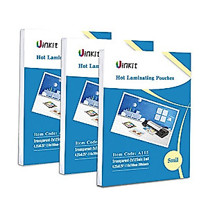 Uinkit 300Pack Thermal Laminating Sheets Card Size 4.3x6.3Inches 5Mil Thickness for Extra Protection Sealed 4x6 inches Photo Clear Glossy,Lamination Sheets Paper for Laminator,Laminator Pockets
