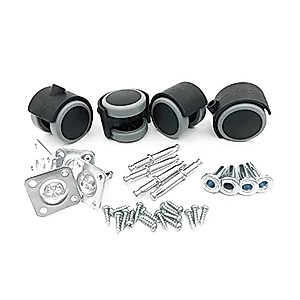 SYSanjang SYTX-324 2" (Set of 4) Floor Protector Rubber Caster Wheels (5/16 Inch Stem/Top Plate Mounting Options)