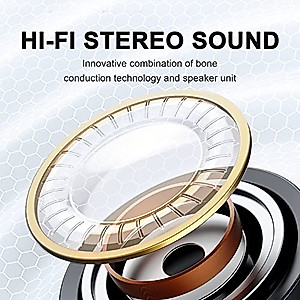 CelsusSound Bone Conduction Headphones, Open-Ear Bluetooth 5.2 Sport Headphones up to 10H Playtime, Built-in Mic Wireless Earphone, IP54 Waterproof Headset for Workouts and Running