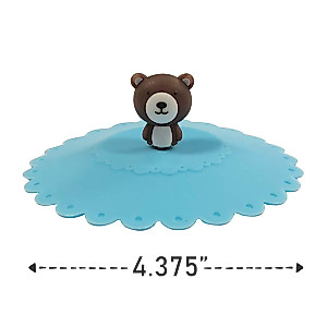 Wrapables® Cute Animal Silicon Cup Lids, Anti-Dust Airtight Mug Covers for Hot and Cold Beverages (Set of 6)