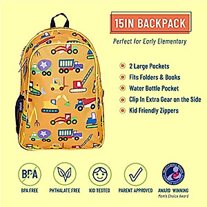 Wildkin 15 Inch Kids Backpack Bundle with Lunch Bag (Under Construction)