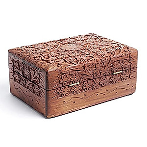 ARTISENIA Handmade Rosewood Keepsake Box Jewellery Chest Organiser Tarot Card Decks Unique Gift Ideas for Women Small 7 X 5 Inches