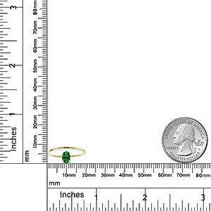 Gem Stone King 10K Yellow Gold 6X4MM Oval Gemstone Birthstone Engagement Ring | Solitaire Wedding Engagement Anniversary Promise Gold Ring For Women