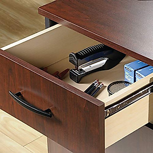 Sauder Via Pedestal, L: 15.55" x W: 19.45" x H: 28.54", Classic Cherry Finish