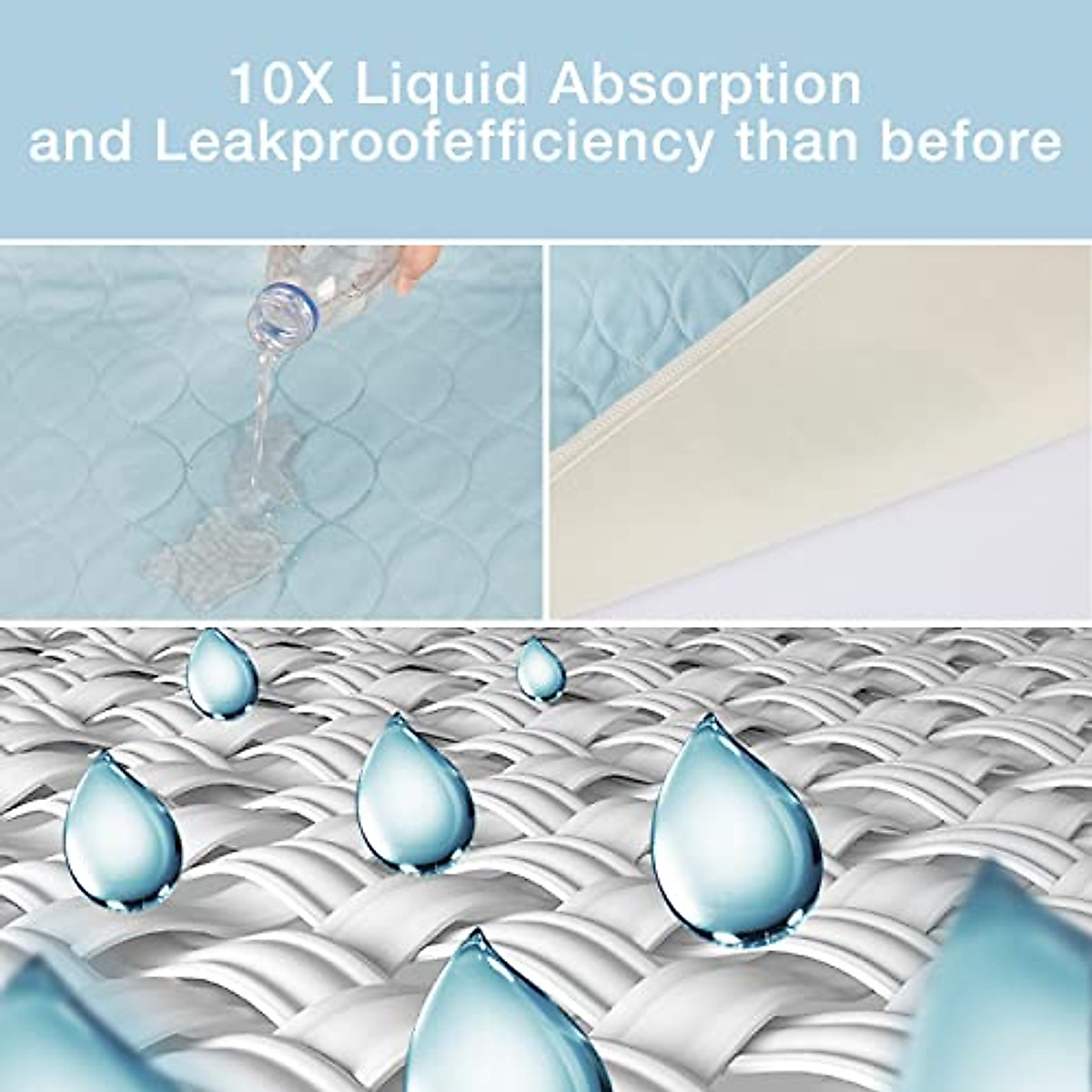 SOLOSHINE Reusable Pet Training Pads, Incontinence Bed Pads, 36X41 Inch (2 Packs) Washable Pee Pads with Fast Liquid Absorbing, Perfect for Dogs, Cats, Bunny & Senior