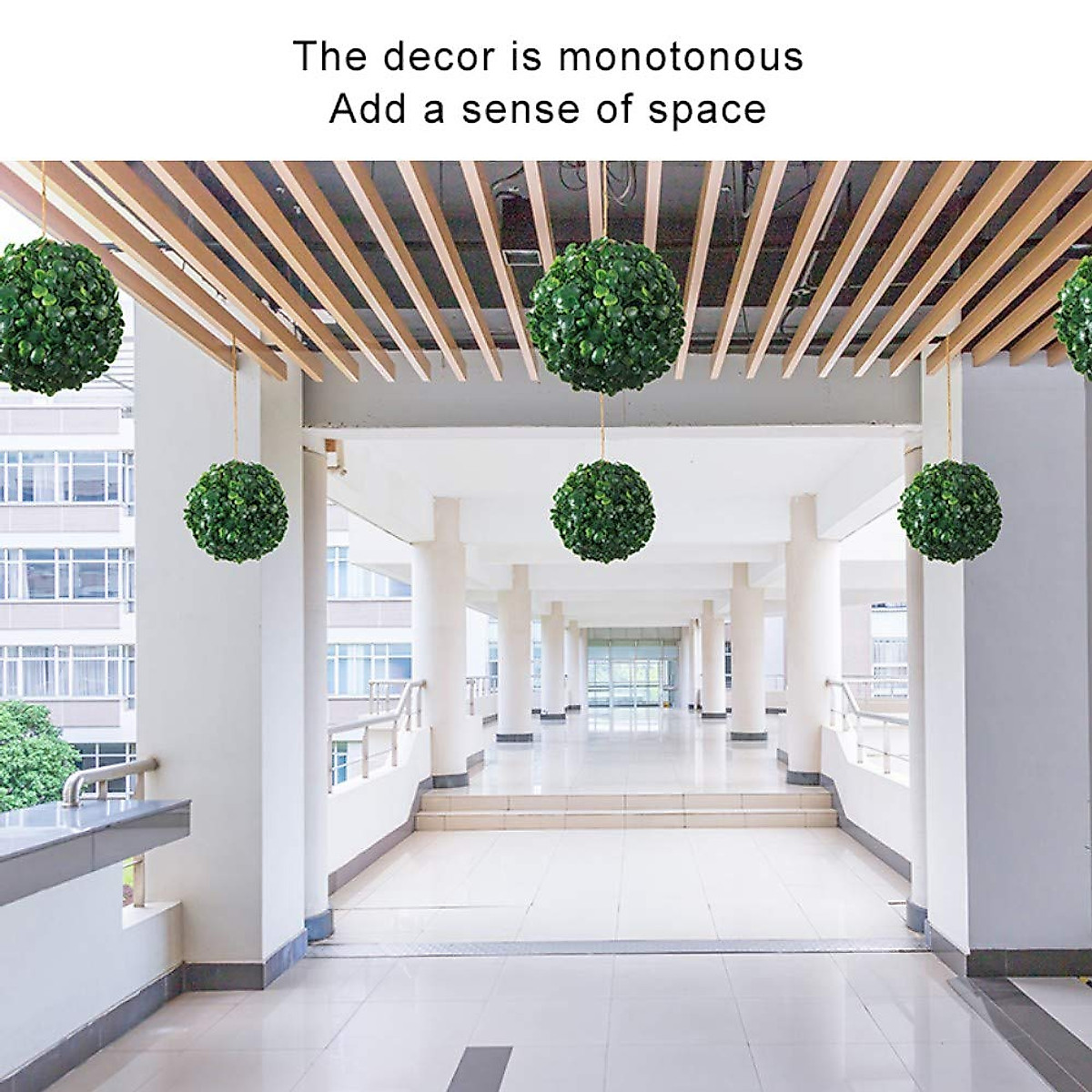 Ochine Topiary Ball Artificial Outdoor Boxwood Decorative Balls Artificial Plant Faux Topiary Ball Hanging Green Plants Garden Tree Wedding Party Decor Front Porch Topiary Indoor Outdoor Home