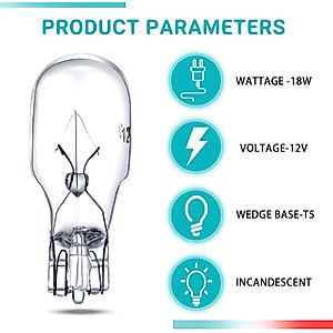 Honoson T5 Landscape Light Bulbs 12 Volt 18 Watt Landscape Bulbs Low Voltage Light Bulbs Small Landscape Lighting Bulb Wedge Base for Replacement Outdoor Garden Deck Yard Landscape Lamp(10 Pieces)