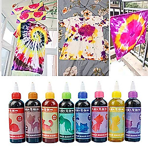 Textile Paints, Fabric DIY, Harmless Tie Dye Kit, Skin Safe Dye, Machine Washable Dyes, Clothing Accessories Decorating(Size:5 Set)