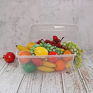 Hespama 14 Qt Plastic Storage Bins, 4 Pack, Latch Storage Box with Lid