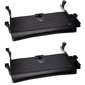 Fellowes Office Suites Underdesk Keyboard Drawer, Black/Silver (9140303) (Pack of 2)
