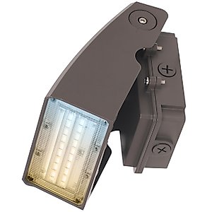 Sunlite 49169 LED Outdoor Slim Profile Cutoff Wallpack Light Fixture, Power Selectable 21/28/35W, 4550 Lmns, Color Selectable 30/40/50K, UL Listed, Bronze, Residential, Commercial Use
