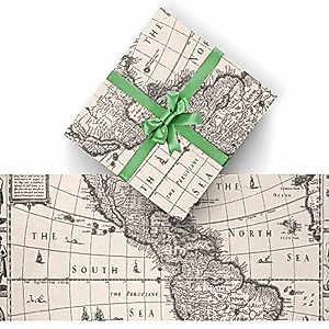 InterestPrint Map of America Folded Wrapping Paper Festival Theme Design for Birthday,1 Roll