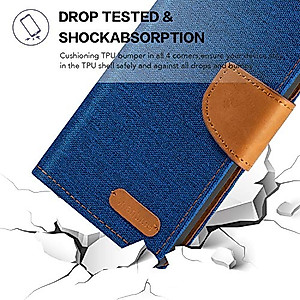 for Infinix Smart 6 HD Case, Oxford Leather Wallet Case with Soft TPU Back Cover Magnet Flip Case for Infinix Smart 6 HD (6.6”) Blue