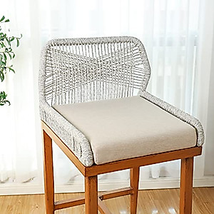 Letusto 30" Rope Woven Bar & Counter Stools – Modern Patio Aluminum Frame Chair Suitable Kitchen Island, Patio, Porch, Restaurant etc. Indoor and Outdoor (Cross Woven Design, 30"(Bar Height))