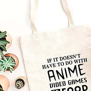 WCGXKO Anime Lover Gift Video Gamer Gift Foodie Gift Funny Tote Bag For Anime Fans Gamer Food Lover (Anime video Food2)
