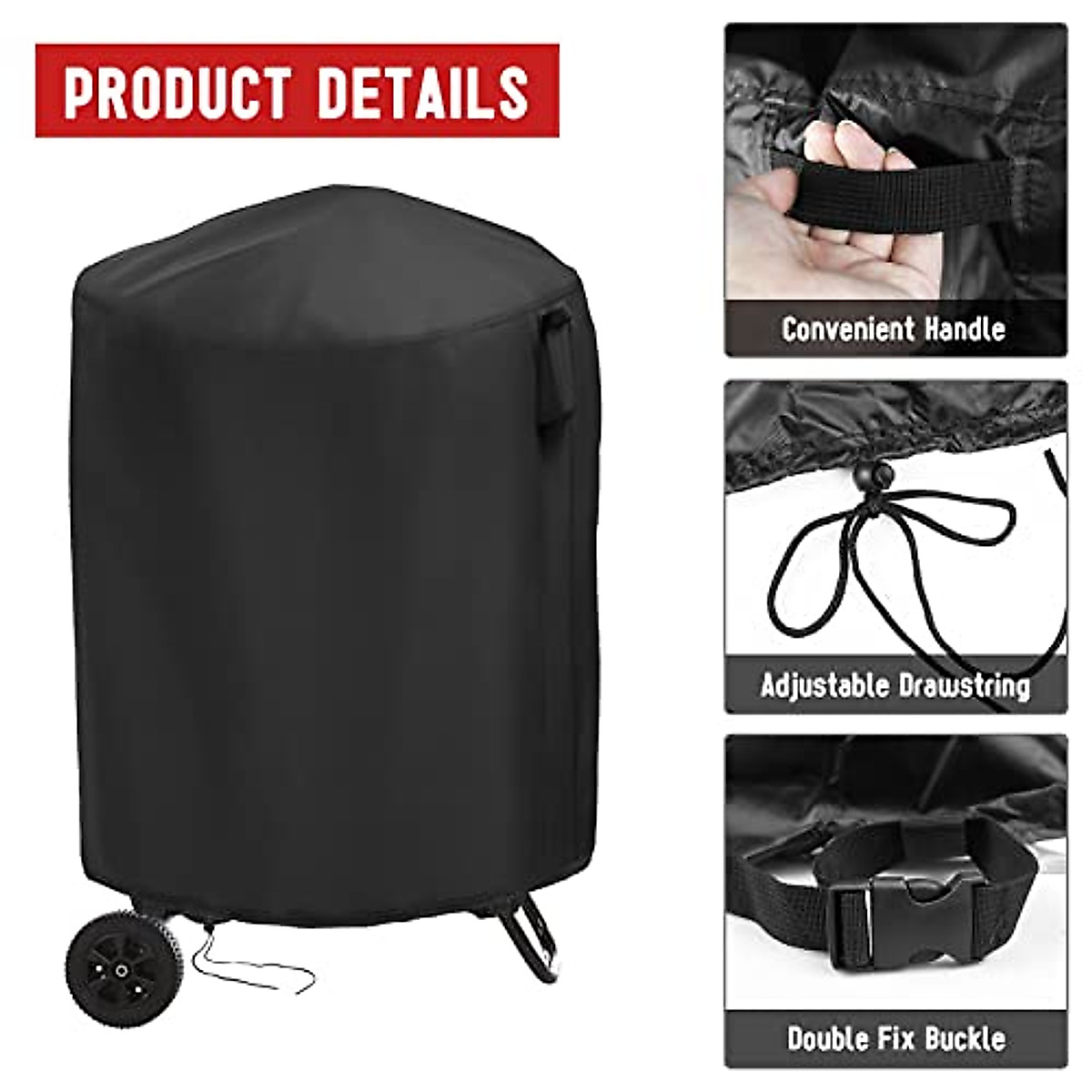 Hengme Outdoor Fireplace Cover for Fire Sense 01471 Fire Pit,Durable Waterproof and Uv-Resistant Patio Outdoor Fireplace with Drawstring Cord All Season Protection