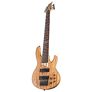 ESP LTD B-206SM Spalted Maple 6-String Bass Guitar, Natural Satin