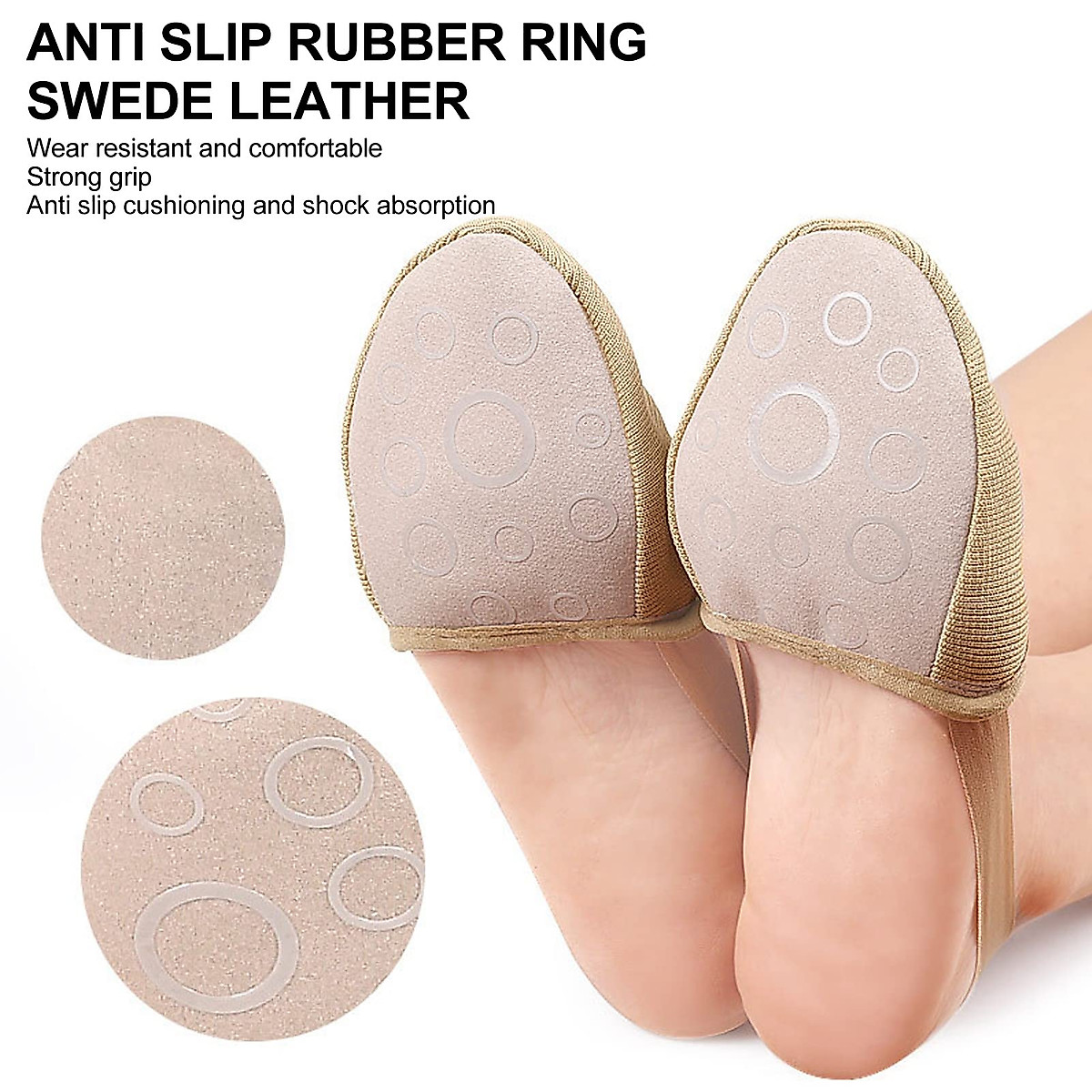 Dance Shoe Half Sole Dance Footwear Ballet Slipper for Dance Practice, Half Sole Dance Sneakers for Dance Academy(L-Color)