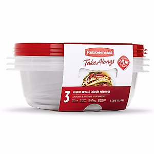 Rubbermaid TakeAlongs Food Storage Container, 5 Cup, 3 Count
