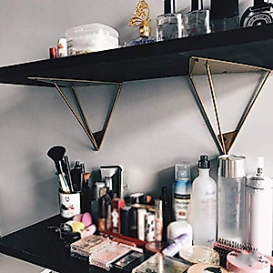 PIBM Stylish Simplicity Shelf Wall Mounted Floating Rack Shelves Solid Wood Iron Art Bookshelf Flower Stand Background Wall Multifunction,3 Sizes, Wood ,