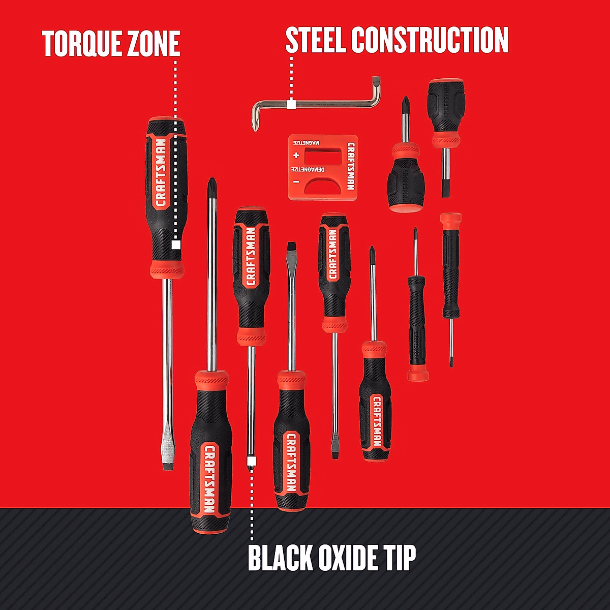CRAFTSMAN Screwdriver Set, Bi-material, 12 Piece (CMHT65071N)