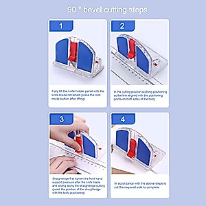 Small Paper Cutter, Adjustable Paper Cutter Plastic Double Ended Blade Wide Applicability 90° Straight Knife Mode 45° Bevel Cutter Mode for Corrugated Board