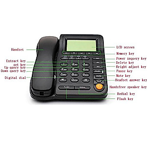 Corded Phone with Caller ID, Home Office Phone with Noise Cancellation Headphone Call Center Phone with Headset Business Telephone Landline with Speakerphone