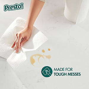 Amazon Brand - Presto! Flex-a-Size Paper Towels, 158-Sheet Huge Roll, 6 Count (Pack of 2), 12 Huge Rolls = 38 Regular Rolls