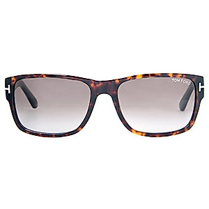 Tom Ford Sunglasses TF 445 Mason 52B Havana 58mm, Shiny Dark Havana/ Gradient Smoke Lenses, 58/17/140