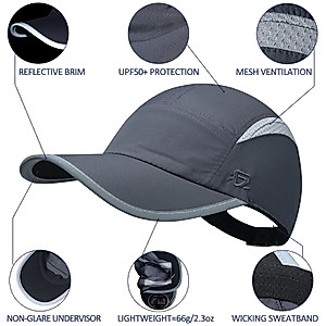 GADIEMKENSD Womens Hats Baseball Cap UPF 50+ Sun Quick Dry Lightweight Breathable Trucker Hat Outdoor Hiking Fishing Run Golf Sports A Mesh Hats Reflective Running Hat Ponytail for Women Dark Gray XL