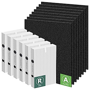 HPA300 HEPA Filter Replacement for Honeywell Air Purifiers HPA300 Series, HPA300, HPA304, HPA8350, HPA300VP, HPA3300b, HPA5300, Replace HRF-R3, 6 HEPA R and 8 Pre Filters A HRF-AP1