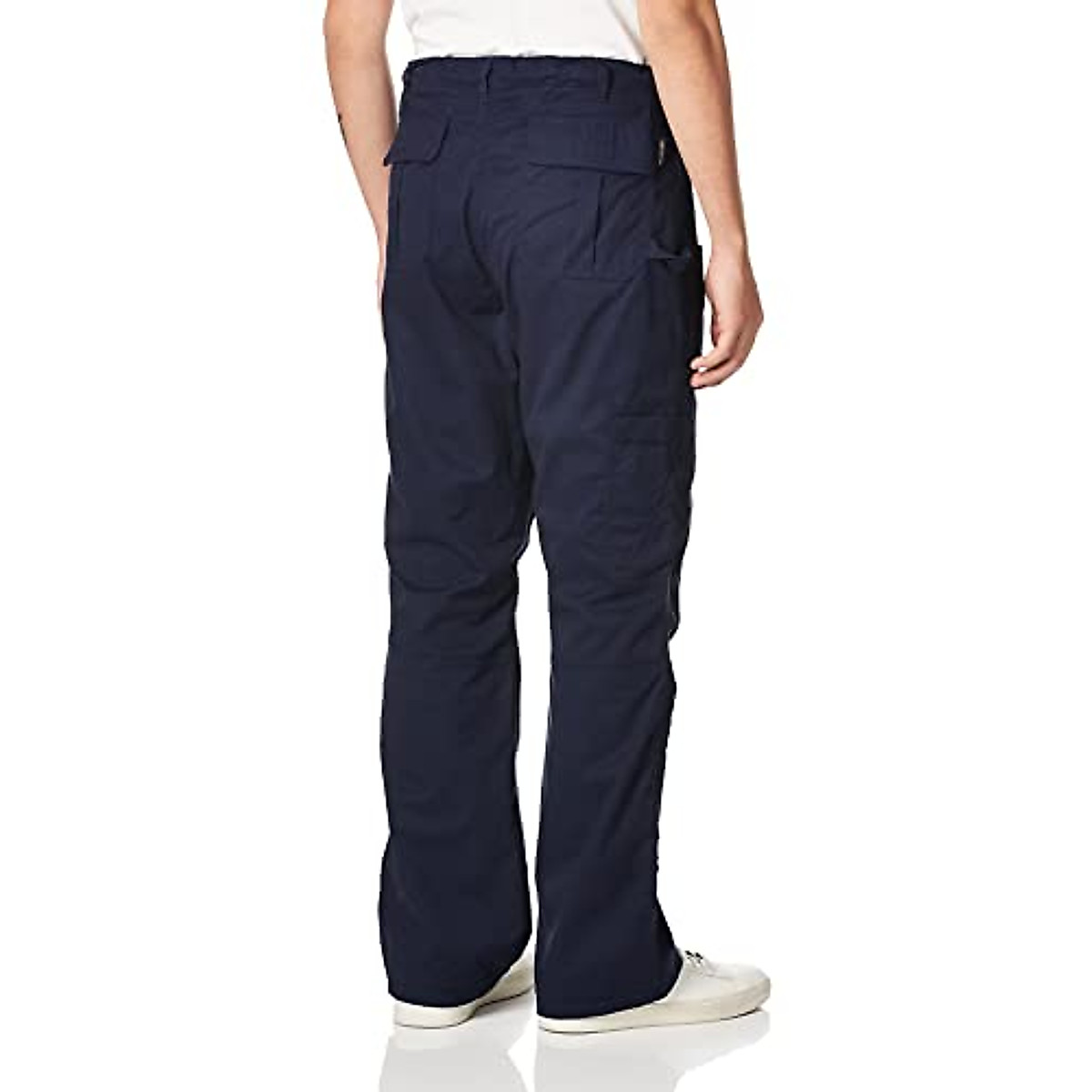 KOI James Elastic Men's Scrub Pants with Zip Fly and Drawstring Waist, Navy, Medium/Short