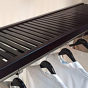 John Louis Home Deluxe 16 in. Deep Solid Wood Closet Organizer, Woodcrest, Espresso Finish