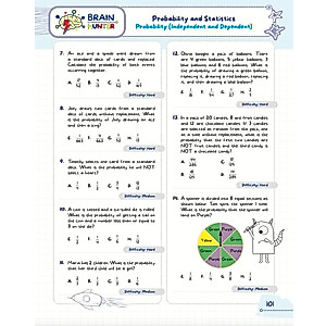 Math Practice Workbook Grades 6-8: 1000+ Questions You Need to Kill in Middle School by Brain Hunter Prep (Arithmetic, Algebra, Geometry, Measurement, ... more in Kill It Series by Brain Hunter Prep)