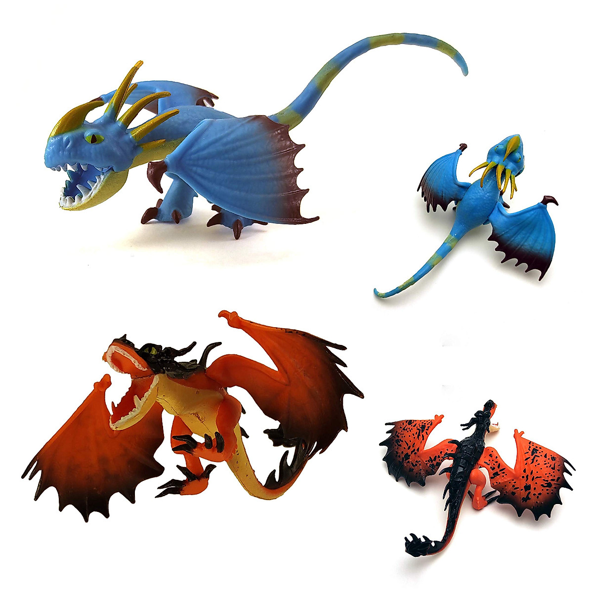 Toysvill Vikings & Dragon Toys Action Figures (Light Fury, Night Fury, Deathgripper, Monstrous Nightmare, Deadly Nadder, Hiccup, Astrid Hofferson, Snotlout Jorgenson) SET 8 PCS