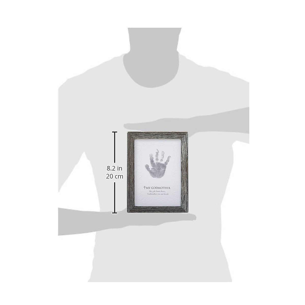The Grandparent Gift Godfather Godchild Handprint Frame, Grey