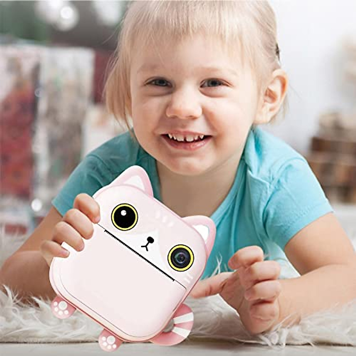 Kids Instant Print Camera | Mini Kids Camera with 2.4in HD Large Screen & Dual Lens,Cute Kids Camera for Girls Boys, Toddler Camera with Print Paper for 5-12 Years Old Kids Huugy