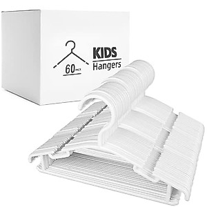 GoodtoU Kids Hangers Child Hangers 60 Pack Baby Hangers for Nursery Infant Children Clothes Hangers Plastic White