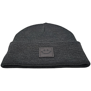 55cube Knit Cuffed Beanie for Women & Men - Stay Warm and Stylish All Season Cambridge Charcoal Grey Beanie