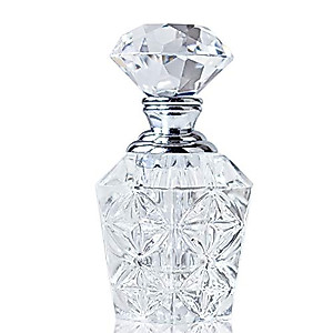 H&D HYALINE & DORA Clear Art Carved Crystal Empty Mini Refillable Perfume Bottle