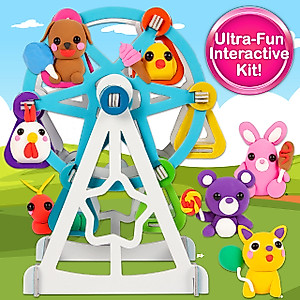 Creative Kids Air Dry Clay Ferris Wheel Kit - Easy Modeling 7+ Clay Characters- Includes 8 Clay Colors, Art Supplies and Sculpting Tool- Arts & Crafts Birthday Gift for Boys and Girls 6+ Years Old