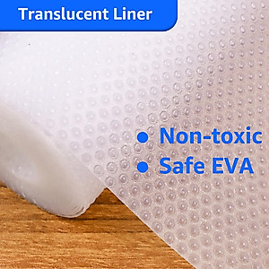 PABUSIOR Shelf Liners for Kitchen Cabinets - Waterproof Cabinet Liner Non-Adhesive, Clear Drawer Liner, Easy to Cut Refrigerator Liners for Shelves, Cupboard, Under Sink (17.7x96 inch)
