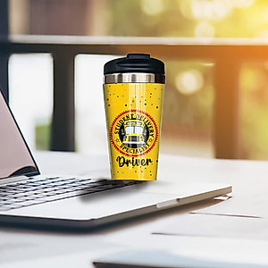 Bus Driver Gifts,Bus Driver Appreciation Gifts,15 Oz School Bus Coffee Tumbler W/lid-Bus Driver Christmas Gift Idea,School Bus Driver Travel Mug/Cup Birthday Valentine Graduation Gifts for Bus Driver