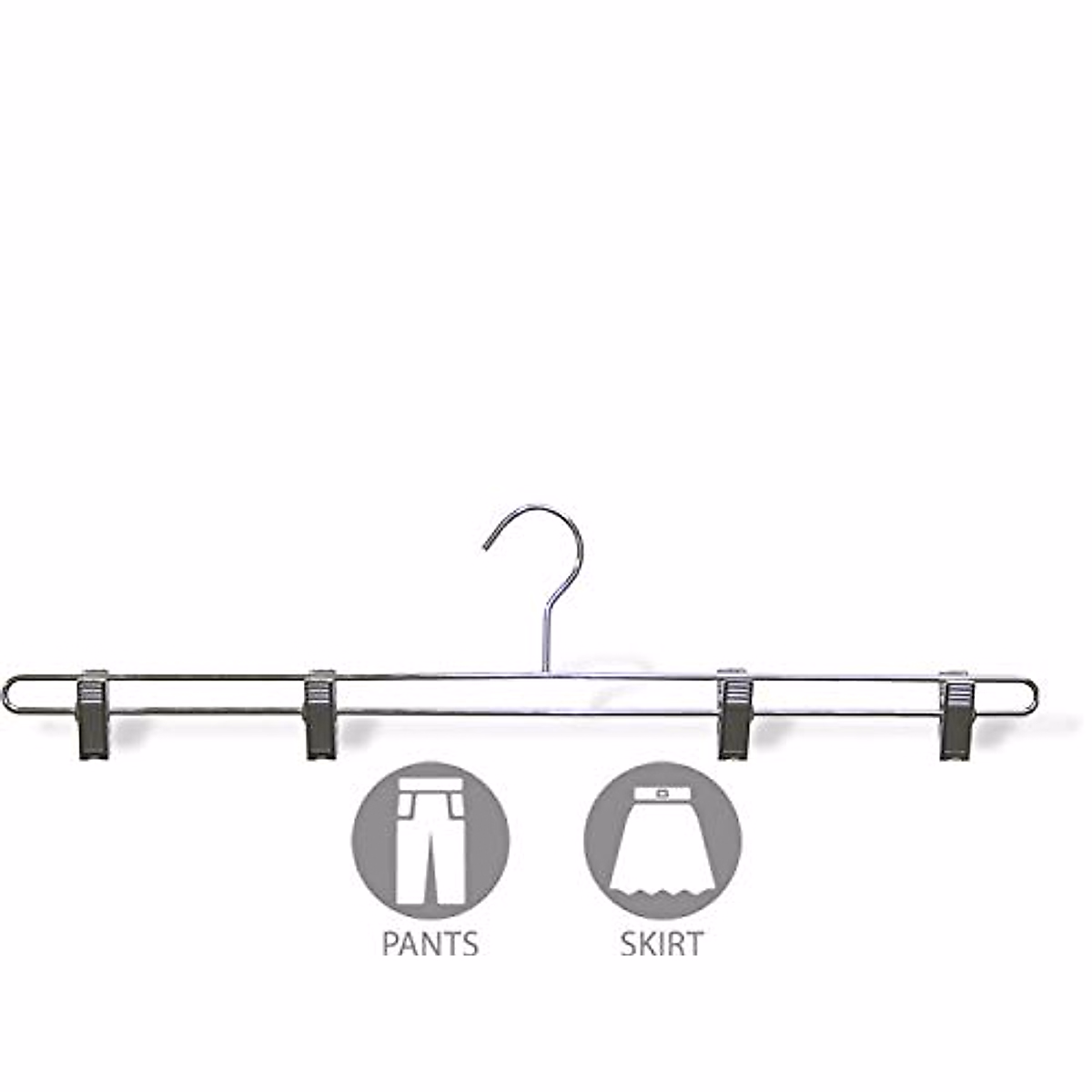The Great American Hanger Company Extra Metal Bottom 4 Adjustable Cushion Clips, 22 Inch Long Chrome Perfect for Large Items or Textiles (Set of 50) Clothes Hanger, Polished