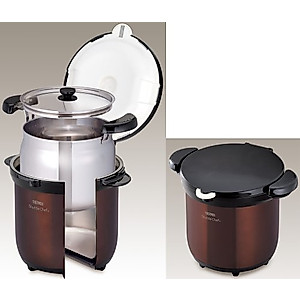 THERMOS vacuum heat insulation cooker Shatorushefu 4.5L clear Brown KBG-4500 CBW