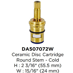 Gerber Danze DA507072W Ceramic Disc Cartridge Round Stem-Cold, Brushed Nickel