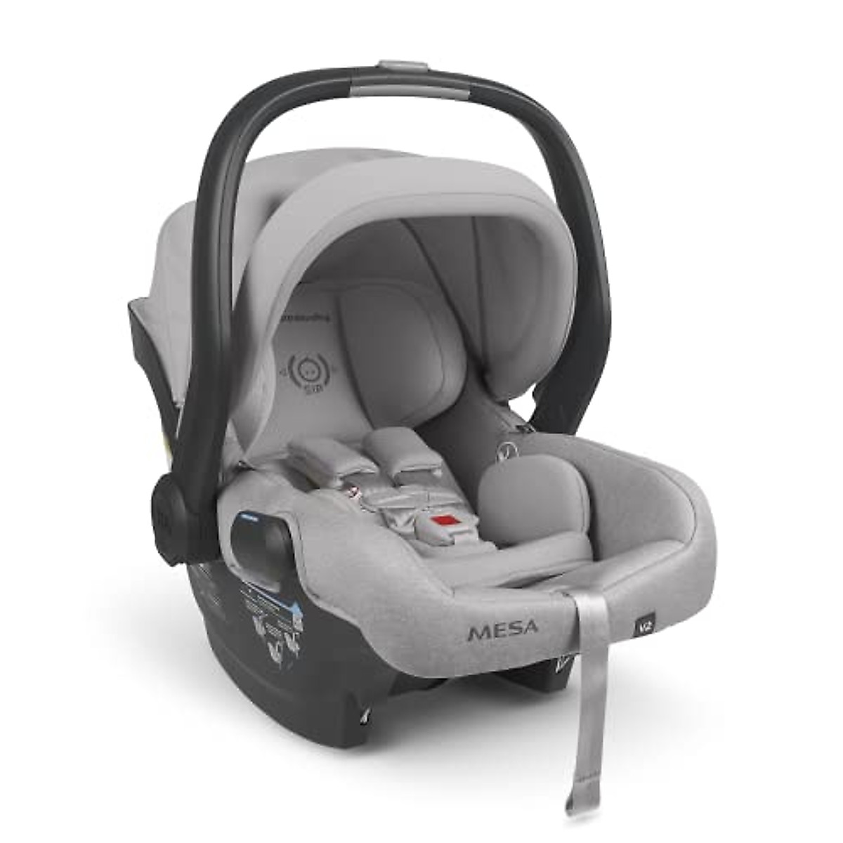 Cruz V2 Stroller - Stella (Grey Brushed mélange/Silver/Chestnut Leather) + MESA V2 Infant Car Seat - Stella (Grey Melange)