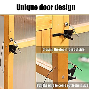 Aoodor 81” (L) x 93”(W) x 98”(H) Outdoor Walk-in Greenhouse, Plant Gardening Polycarbonate Green House with Roof Vent and Fir Frame for Backyard Garden